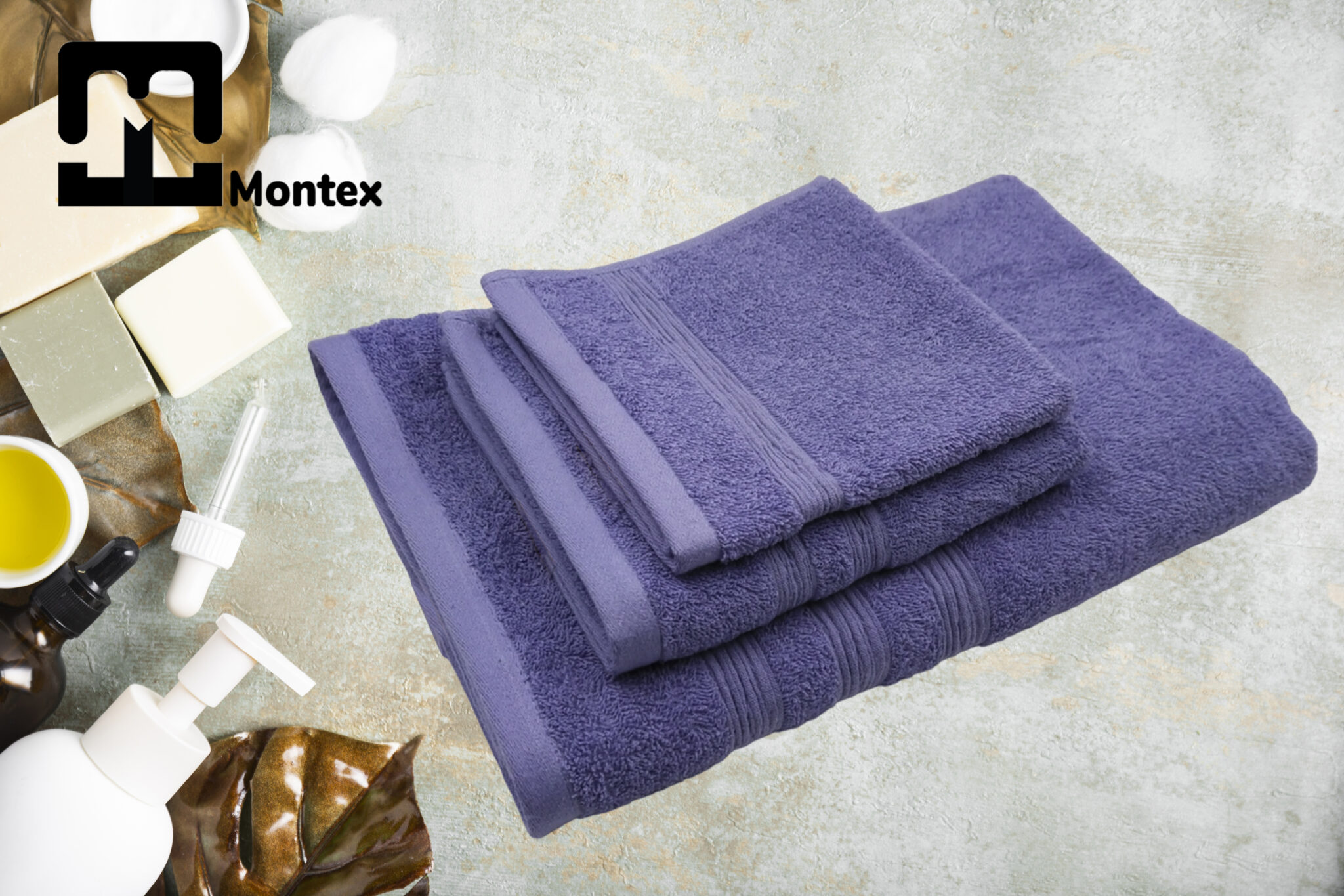 MONTEX VC BATH, HAND AND FACE TOWEL – BLUE GREY – MONTEX